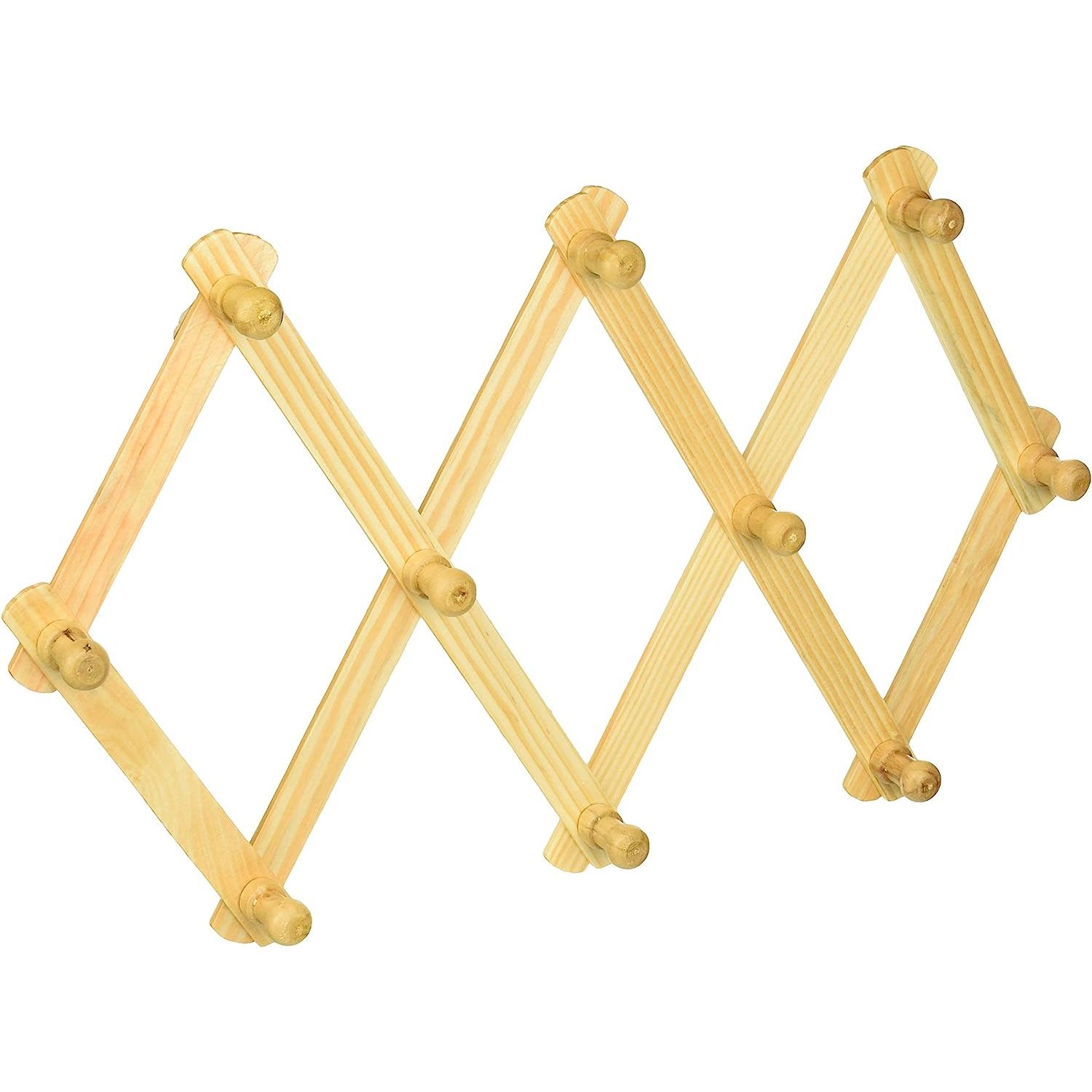 HElectQRIN 92324-3PK Lot of 3-Home-Aide Hook Wood Wall Peg Rack-Wooden ...