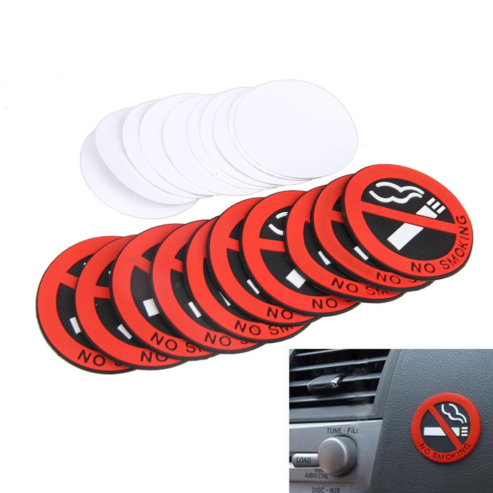 Buy Akloker 10PCS No Smoking Sign Car Warning Smoking Rubber Sticker ...