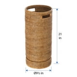 Kouboo La Jolla Rattan Round Handmade Umbrella Holder Freestanding Cane ...