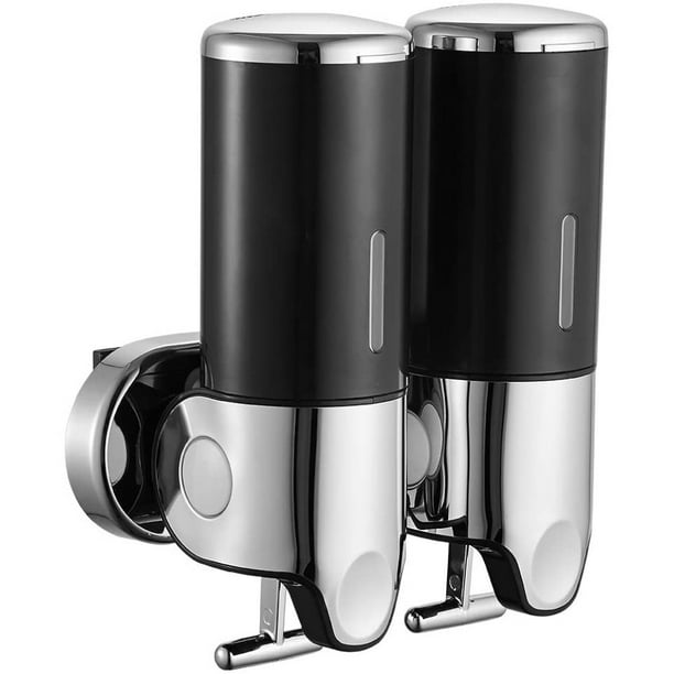 Mgfed Soap Dispenser Wall Mounting Manual Double Lotion Dispenser 2 500ml Disinfectant Dispenser Wall Stainless Steel Hand Washing Dispenser Chrome