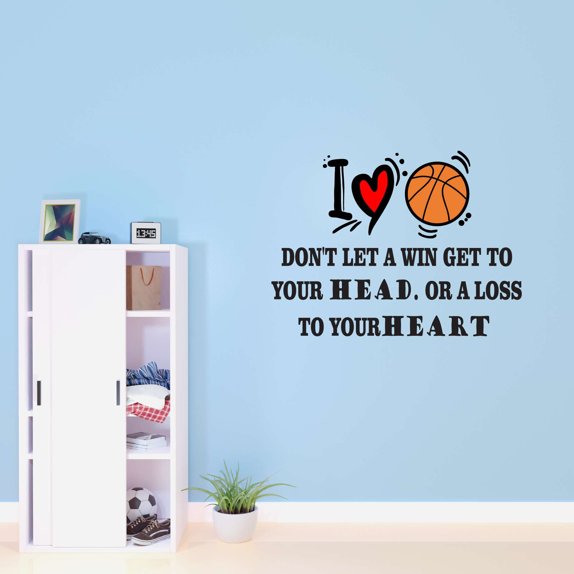Boys Don't let a win get to your head Motivational Sports Wall Decal ...