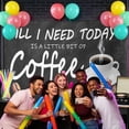 Coffee Beans Photography Backdrop 8x6FT, Coffee Cup Letterings Black ...