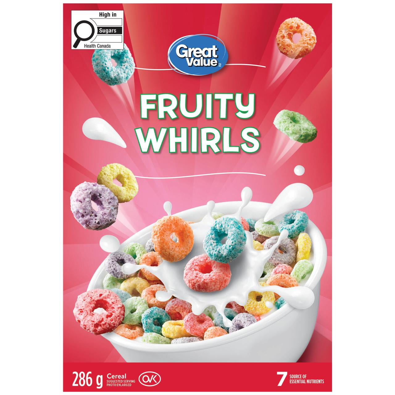 Click here for Great Value Fruity Whirls Cereal 286 G prices