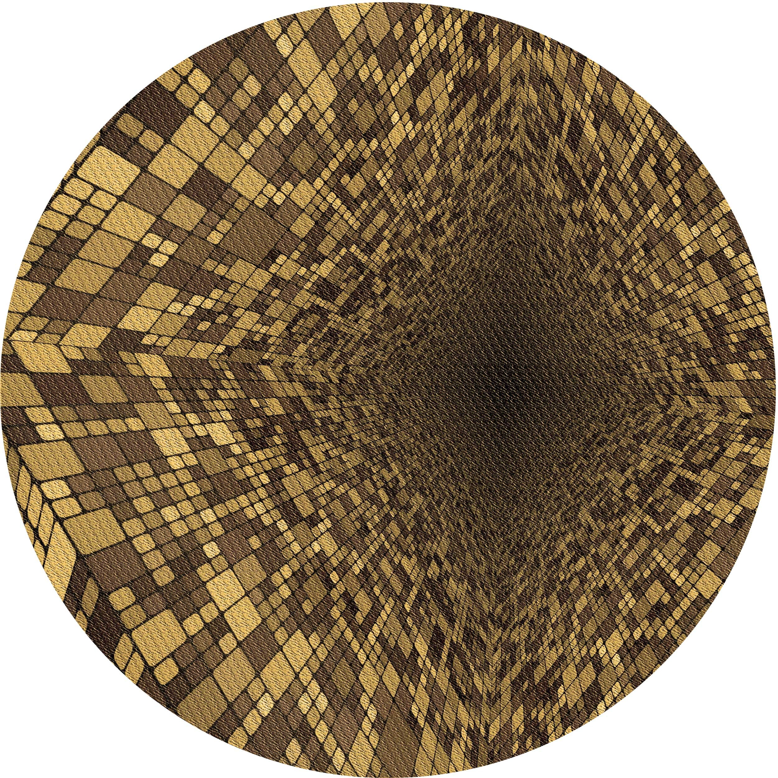 Ahgly Company Machine Washable Indoor Round Transitional Cinnamon Brown ...