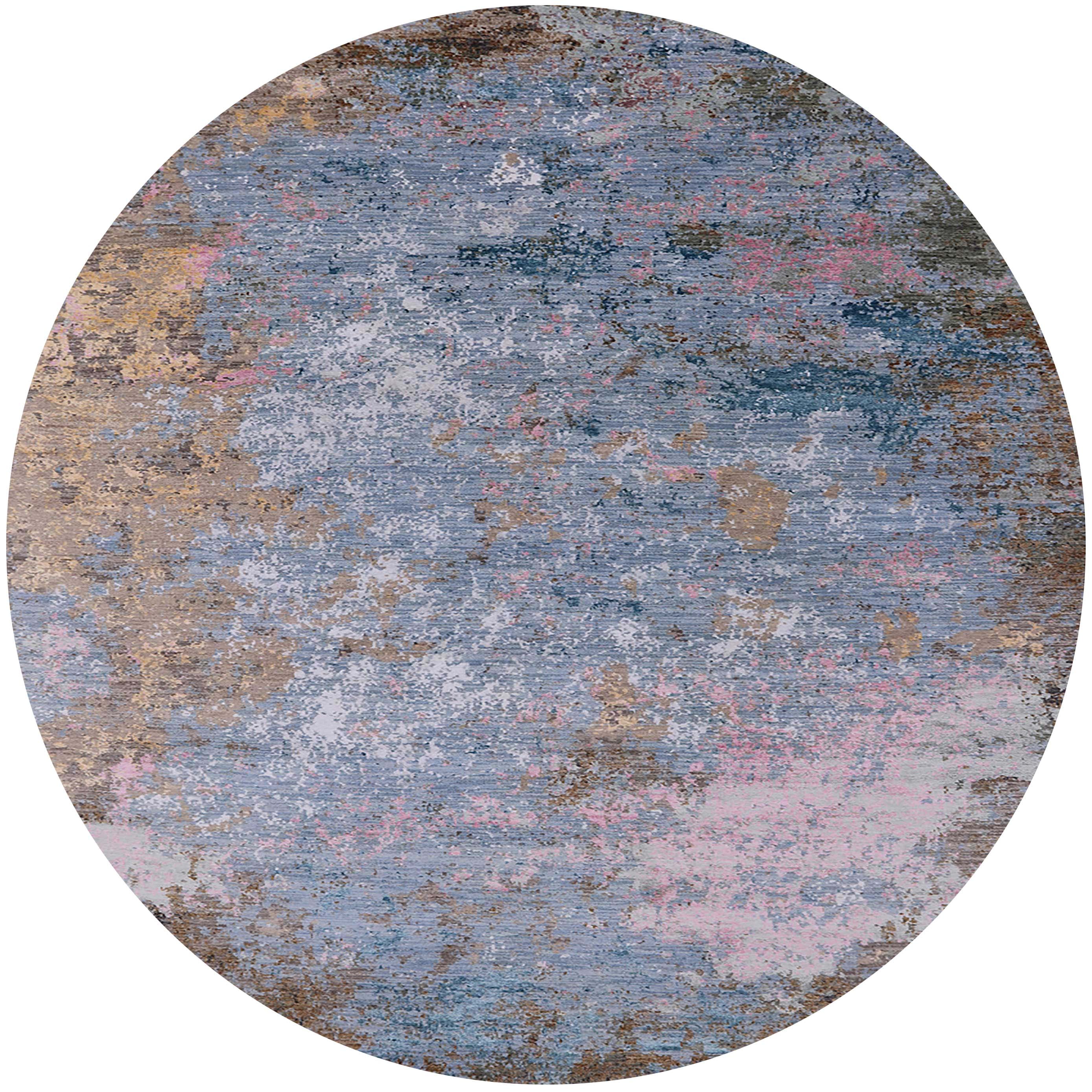 Ahgly Company Indoor Round Mid-Century Modern Dark Gray Oriental Area ...