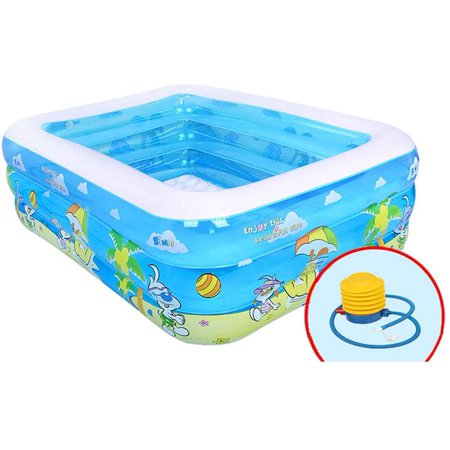 Family Pool Inflatable Children's Paddling Pools, Rectangular Swimming ...