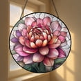 Blooming Peony Floral Scene Window Suncatcher, Decorative Stained Glass ...