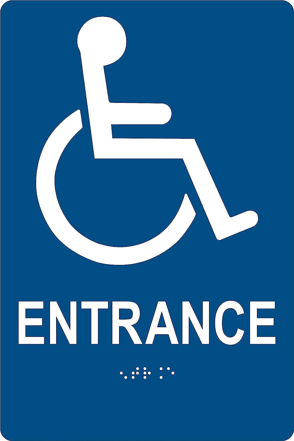 ADA Compliant Accessible Entrance Sign With Braille II, 6"X9" (Blue ...