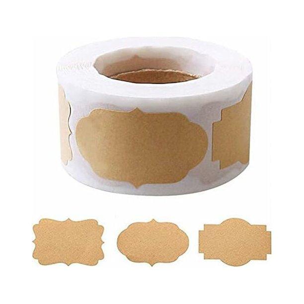 300 Pieces Kraft Paper Sticker, 5cm x 3cm Kraft Label Stickers for ...