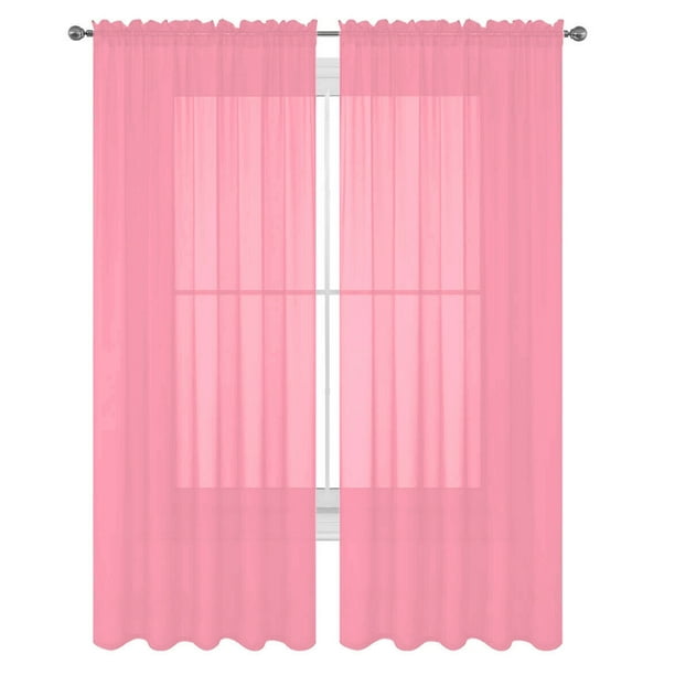 Decotex 2 Piece Elegant Solid Sheer Window Curtain Panels Treatment ...