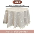 STONCEL Boho Plaid Tassel Round Tablecloth, Heavy Cotton Linen ...