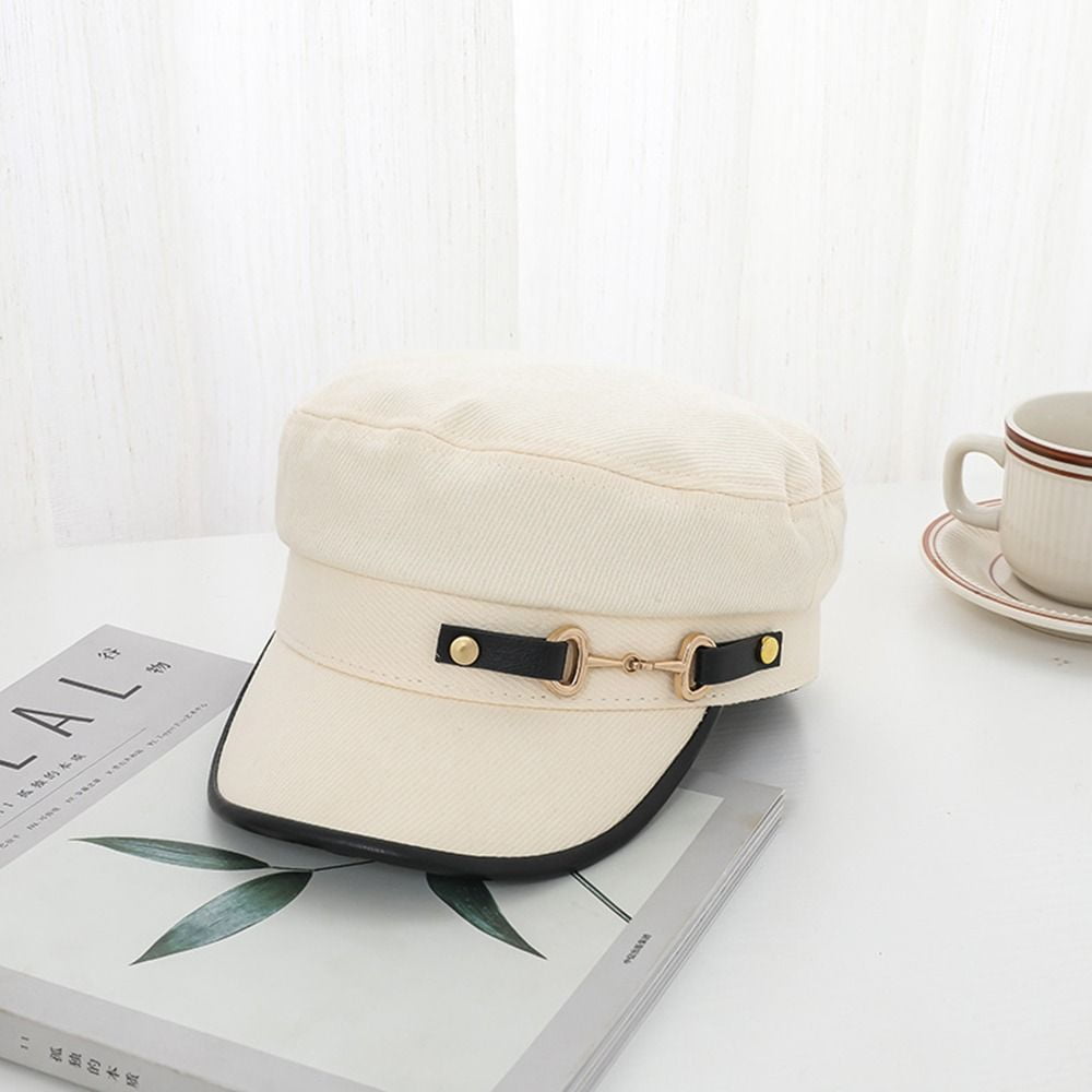 Autumn Vintage Newsboy Keep Warm Metal Buckle Artist Hat Female ...