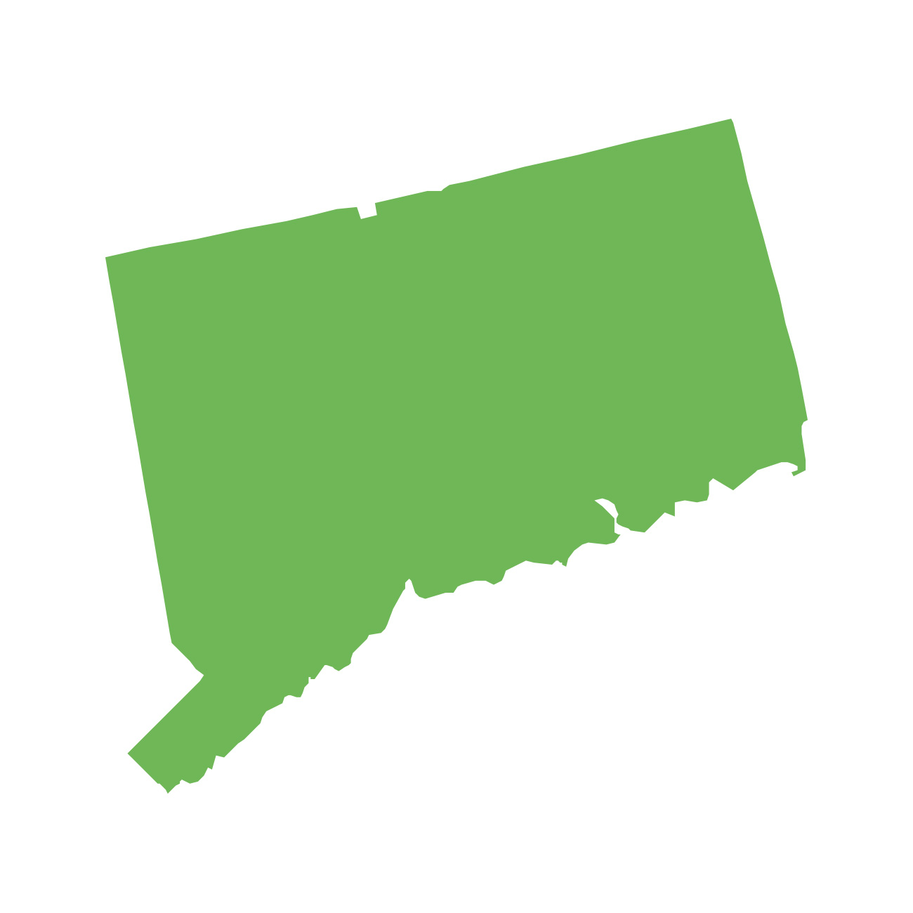 Connecticut Shaped Sticker Decal Die Cut - Self Adhesive Vinyl ...