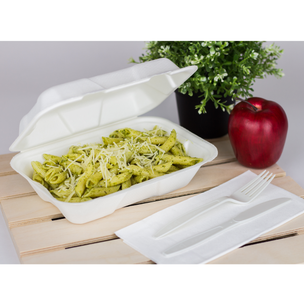 Karat Earth 9''x6'' Compostable Bagasse Hinged Containers - 200 ct ...