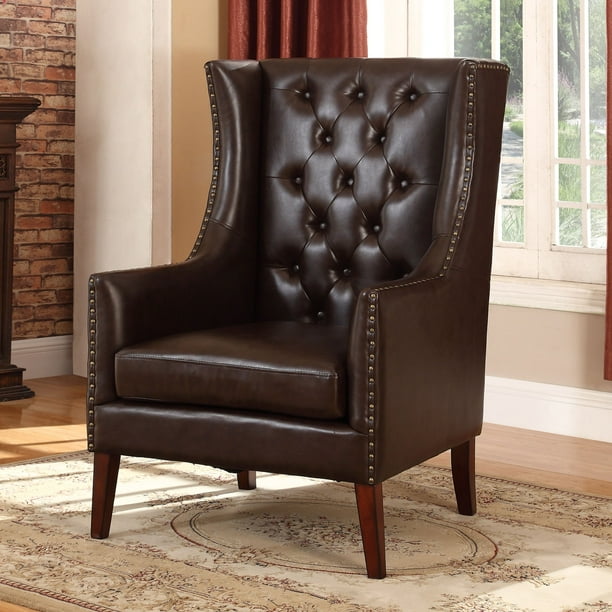 Best Master Furniture's Traditional Faux Leather Executive Chair, Brown ...