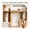 63-Inch Solid Wood Console Table, Farmhouse Entryway Table, Rectangular ...