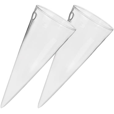 Circular Cone Glass Wall Hanging Vase Bottle for Plant Flower Decor ...