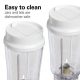 Hamilton Beach Smoothie Blender with 2 Travel Jars and 2 Lids, White ...