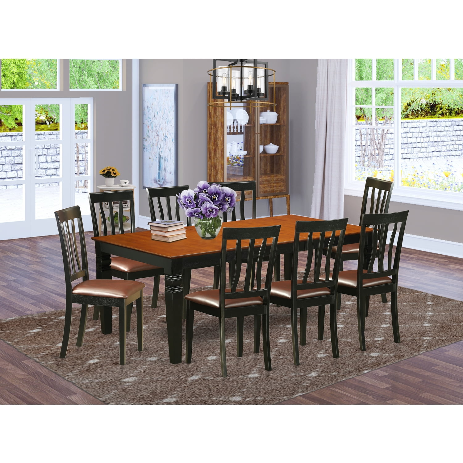 Kitchen Table Set - Dining Table And Kitchen Chairs-Finish:Black ...