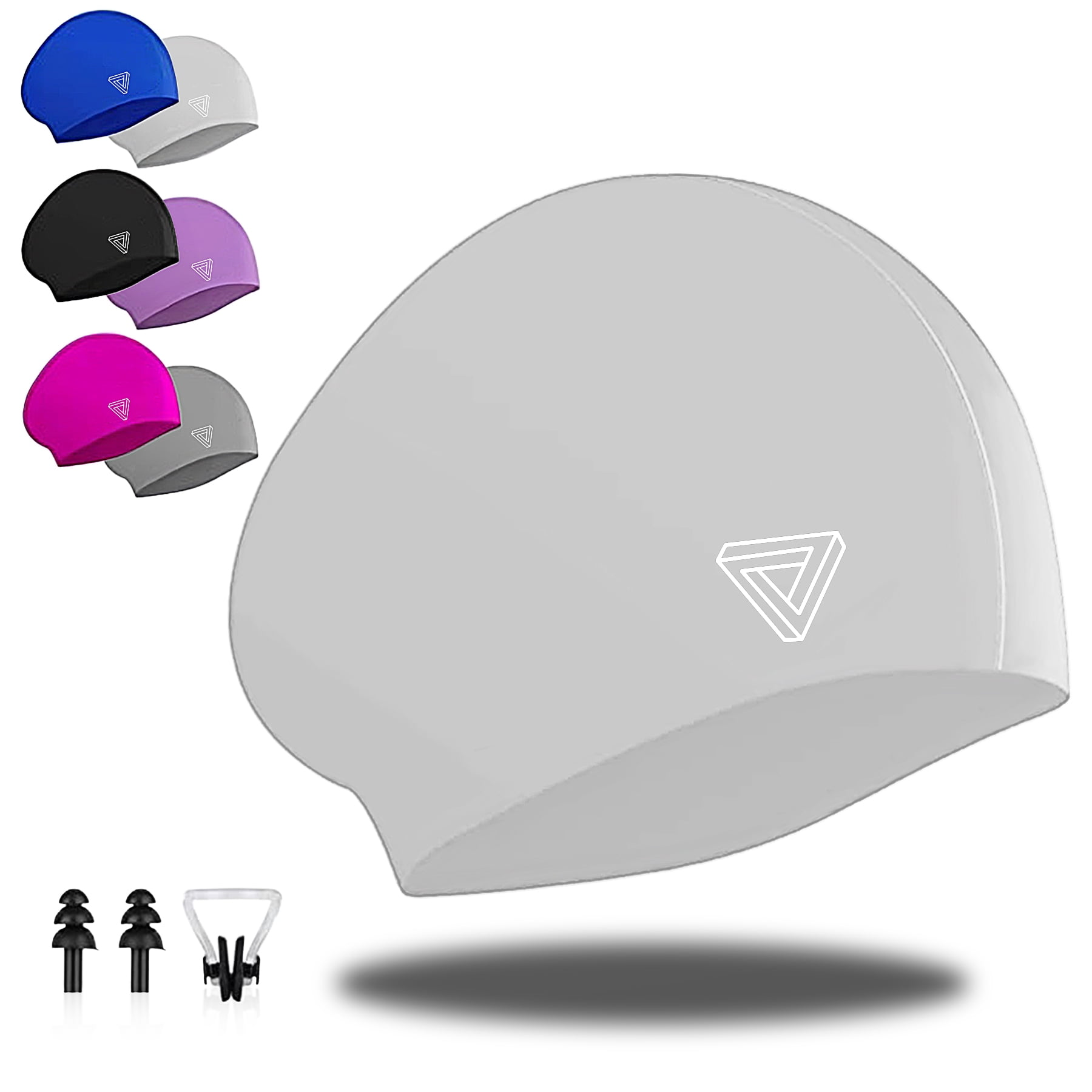 Trisens Silicone Swim Cap for Women Men Adults Kids Boys Girls,3D ...