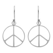 Spirit Teardrop Peace Sign Symbol Sterling Silver .925 Dangle Earrings ...