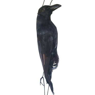 atopo 2-Pack Black Realistic Crows Lifesize Black Feathered Crow for ...