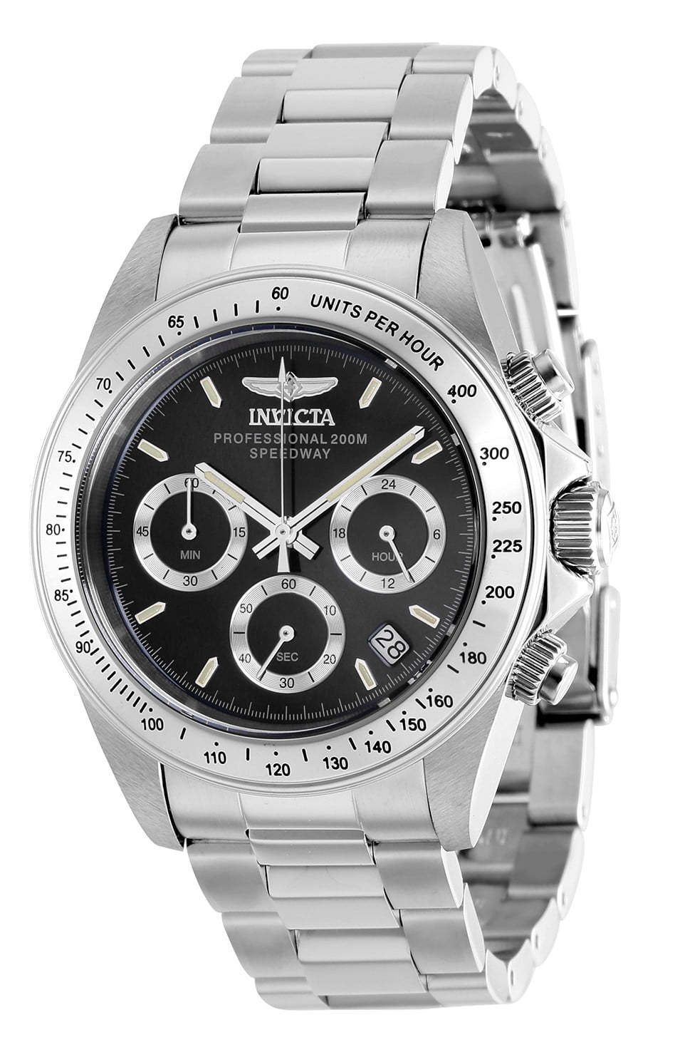 Invicta Speedway Men 39.5mm Stainless Steel Black dial Chronograph ...