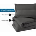 California King ( 104" x 98" ) (Dark Grey, Solid) 5-Piece Duvet Cover ...