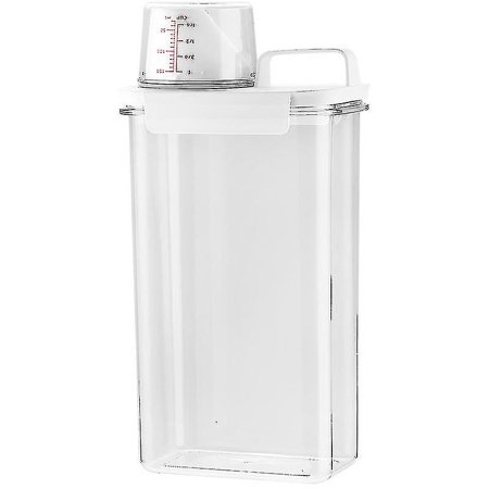 1-2l Laundry Powder Storage Box Plastic Bucket With Lid Home Organizer ...