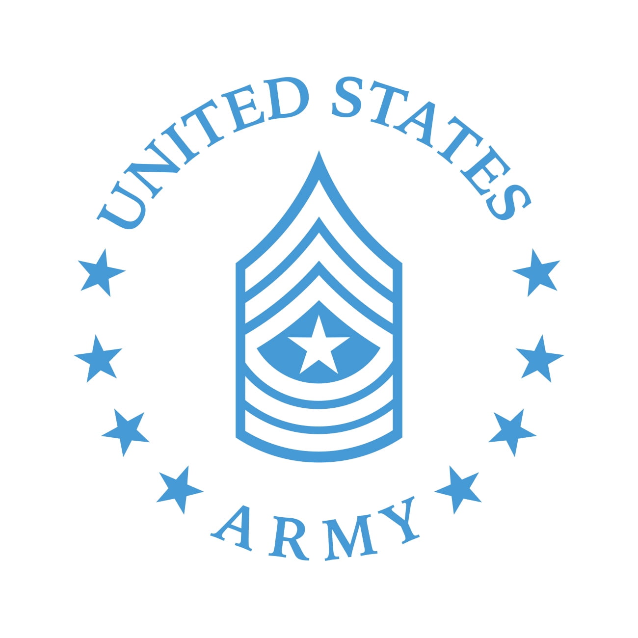 E-9 Sergeant Major US Army Rank Sticker Decal Die Cut - Self Adhesive ...