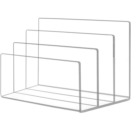 Clear Acrylic File Stand 3 Sections Desk File Holder Clear File ...