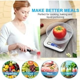 Food Kitchen Scale, Weight Grams and Oz, LED Backlit Display, Stainless ...