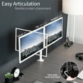 VIVO White Dual Monitor Desk Mount Adjustable Stand, Fits Screens up to ...