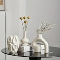 3pcs Bohemian Ceramic Vase Set - Modern Minimalist Round & Donut Shape ...