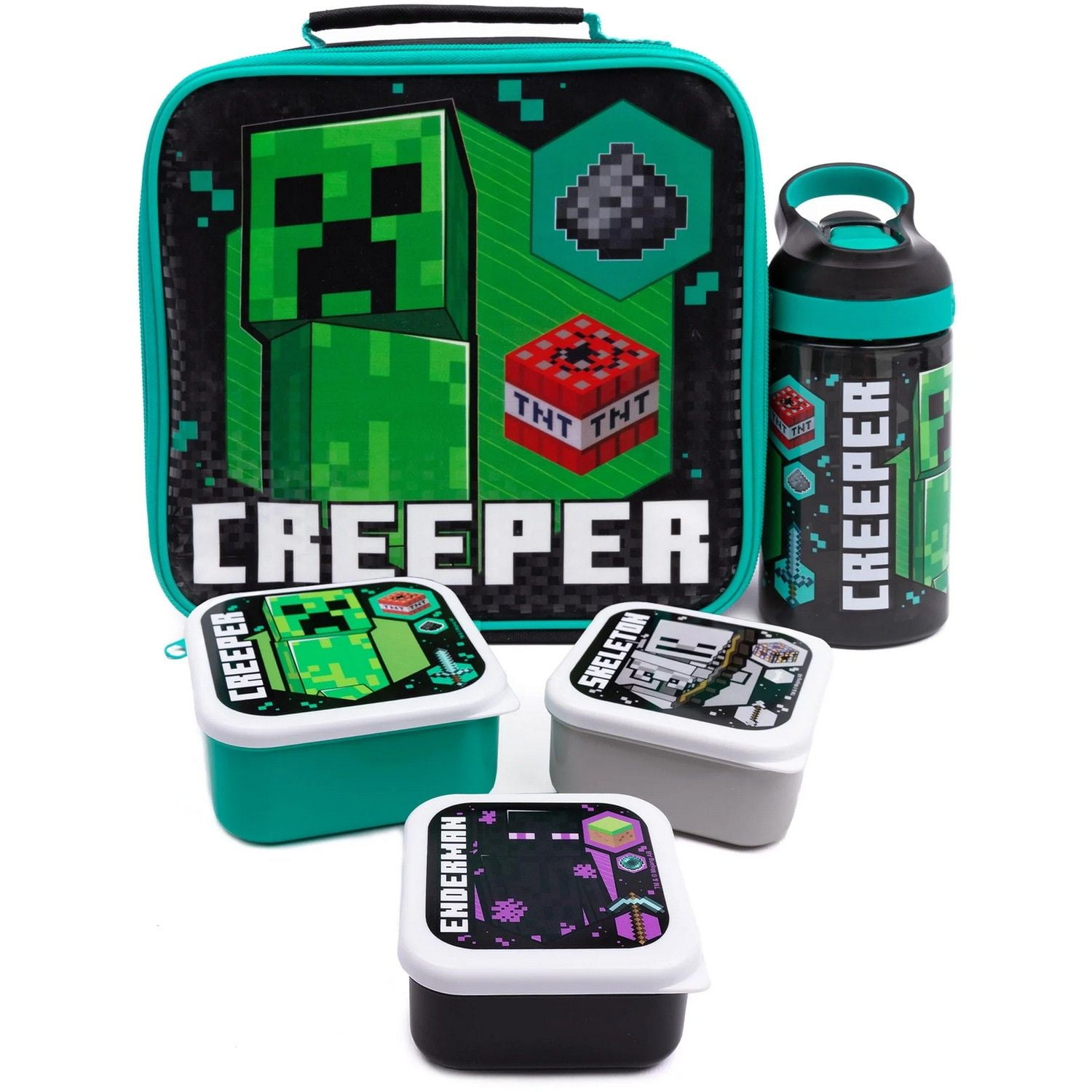 Click here for Minecraft Creeper Lunch Bag And Bottle (Pack Of 5)... prices