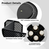 4-Compartment Rotatable Coffee Rack - Plastic Cup & Lid Organizer ...