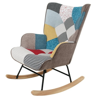 Mid-Century Modern Jayce Gray Rocking Chair - Walmart.com