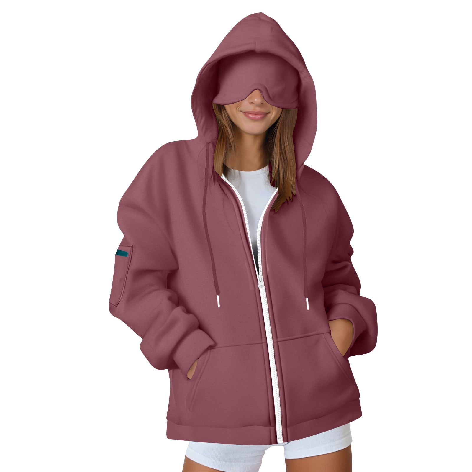 Click here for Hongqid Zip Up Hoodie With Eye Mask comfort Airpla... prices