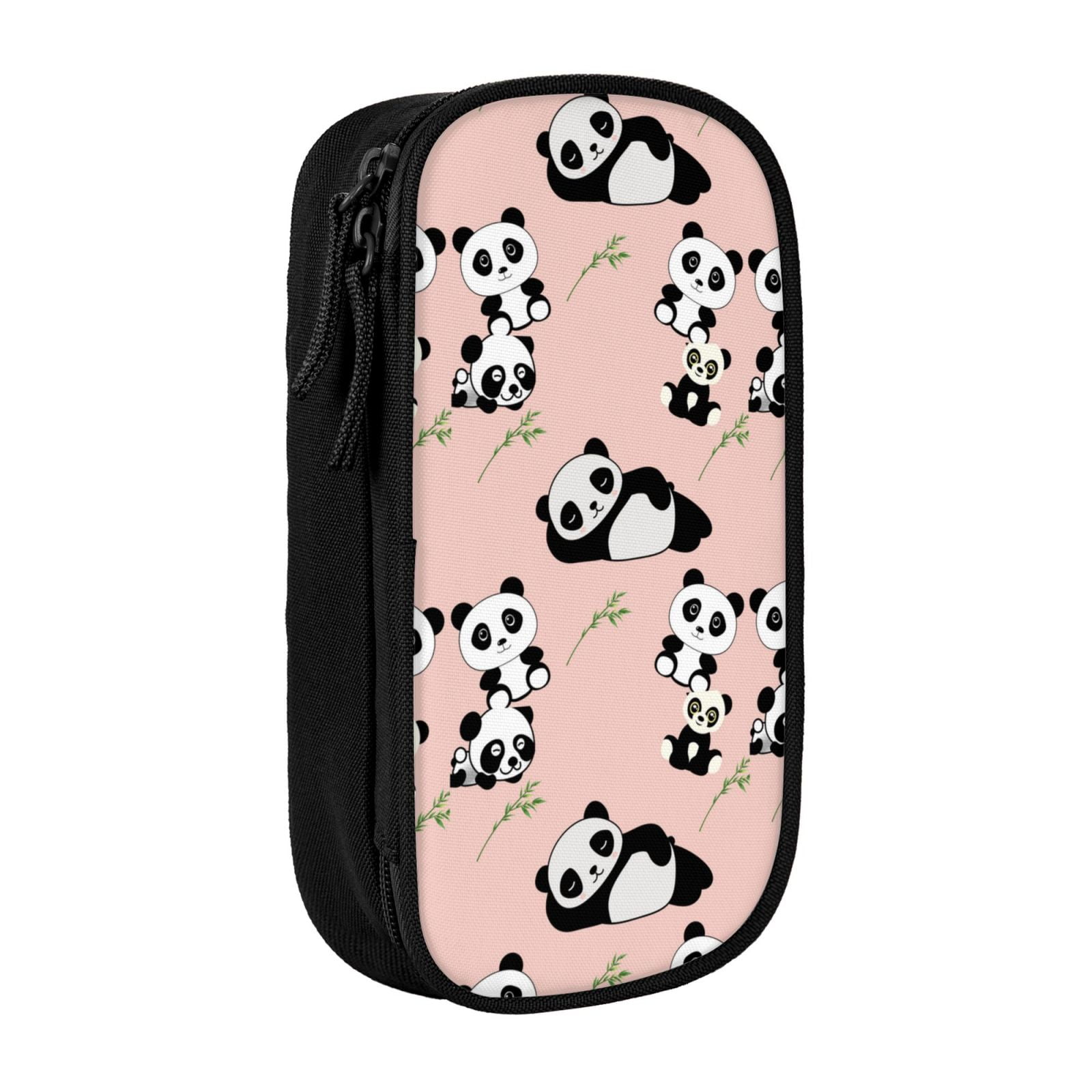 XMXY Funny Pandas Pink Large Capacity Pencil Case, Portable Pencil Bags ...