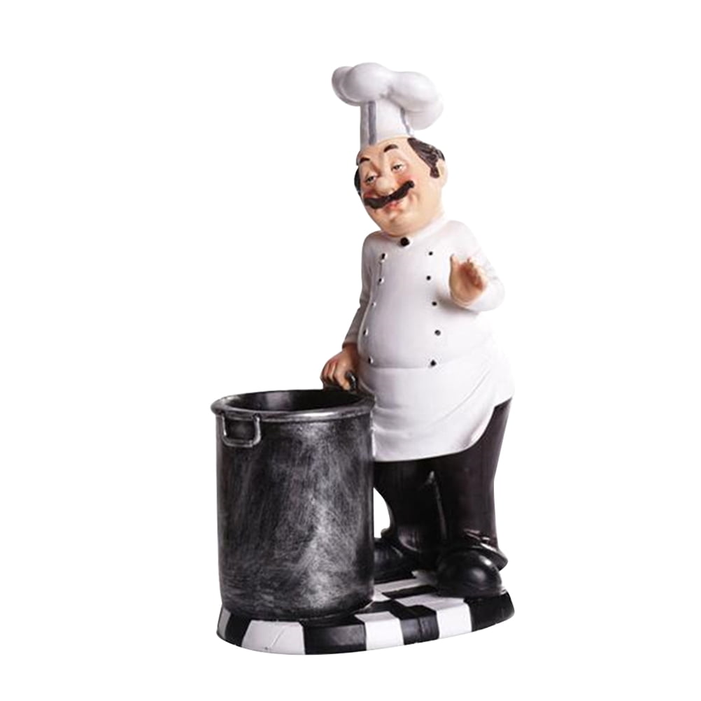 Hemoton Chef Tabletop Ornament Resin Statue Kitchen Sculpture French ...