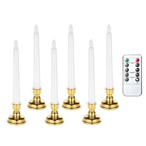 3D Wick Electric Flameless Taper Window Candle Light Remote Control ...
