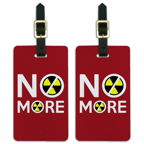 No More Nuclear Nuke Clean Energy Power Luggage ID Tags Suitcase Carry ...
