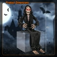 Gymax Halloween Animatronics Animatronic Sitting Skeleton Halloween ...