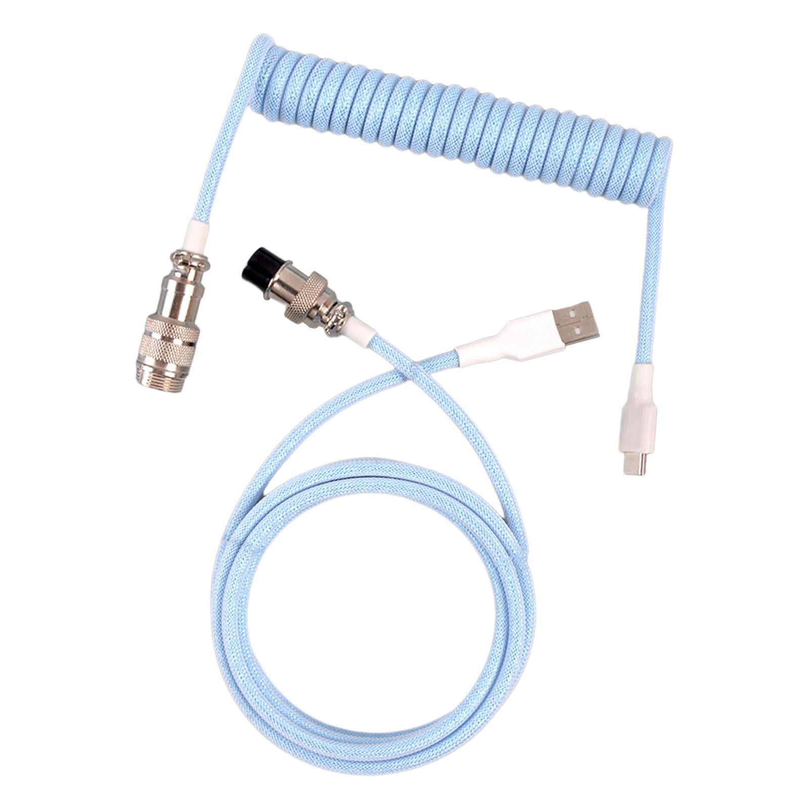 USB Cable Cable Retractable with Metal Connector Coiling Spring Cable ...