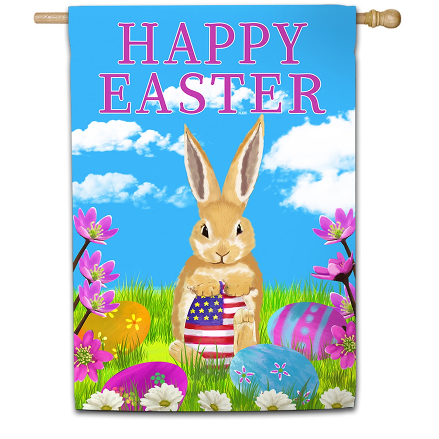 America Forever Flags Double Sided House Flag - Patriotic Easter Egg ...