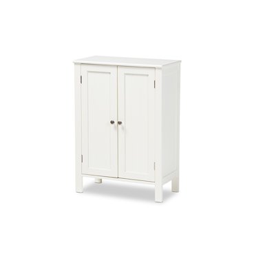 Reuben Cottage and Farmhouse White Finished 2-Drawer Wood Storage ...
