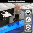 "Blotout Modern LED Coffee Table with High Gloss Top, Storage & Lights ...