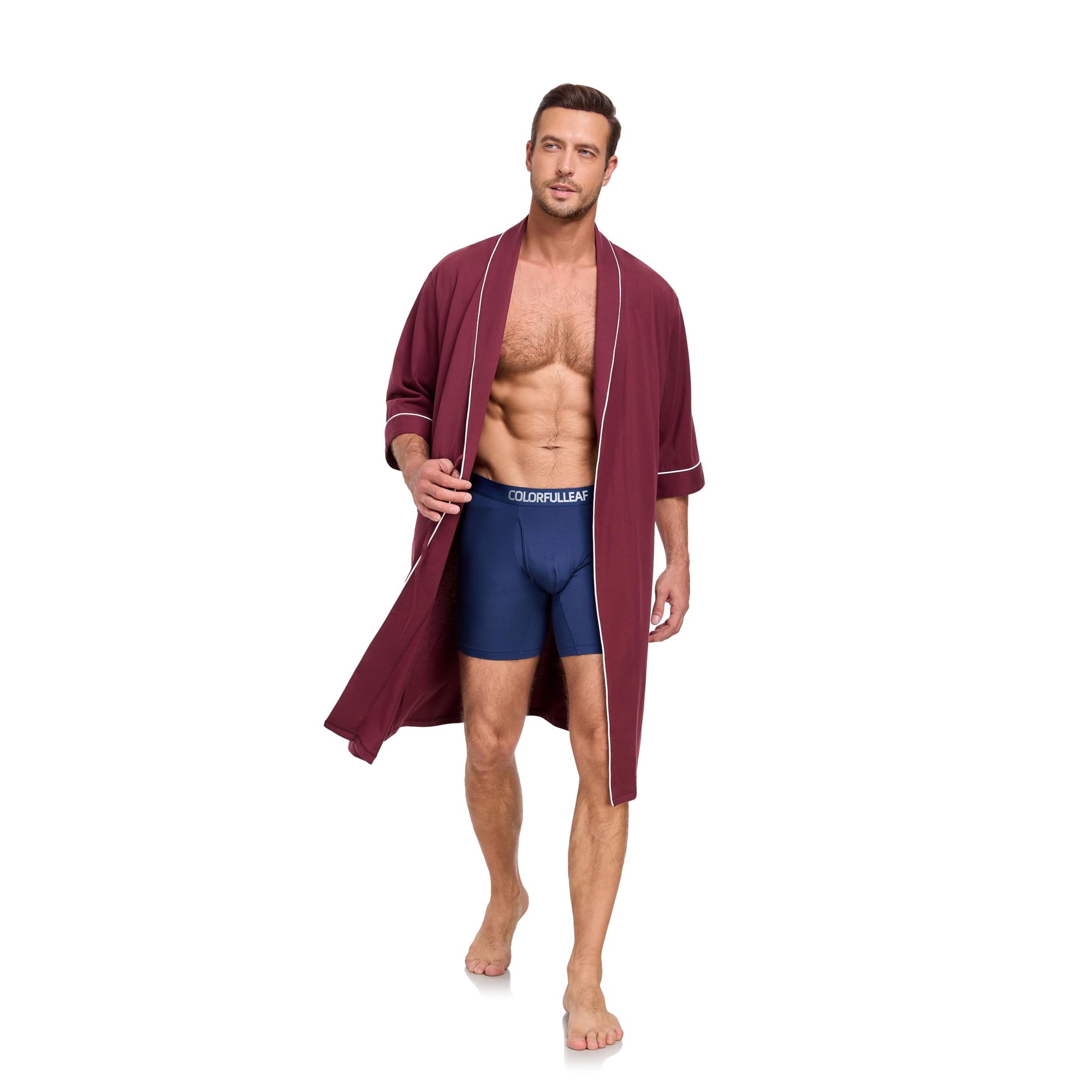 Click here for Colorfulleaf Mens Bathrobes 100 Cotton Soft Comfor... prices