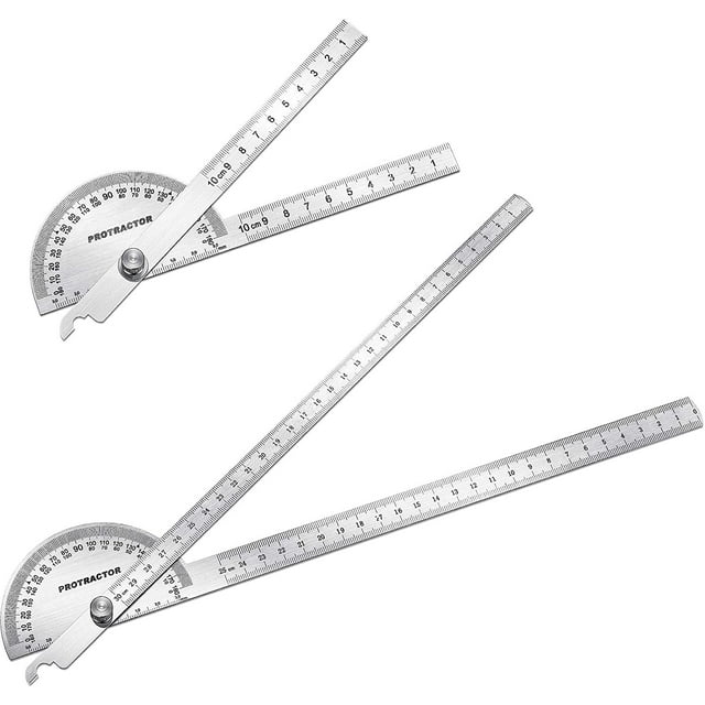 Heldig 2 Pieces Angle Protractor Angle Finder Ruler Arm Swing Stainless ...