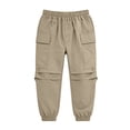 Khaki Thin Straight Leg Basic Long Leg Wild Cargo Sport Athletic Brunch ...